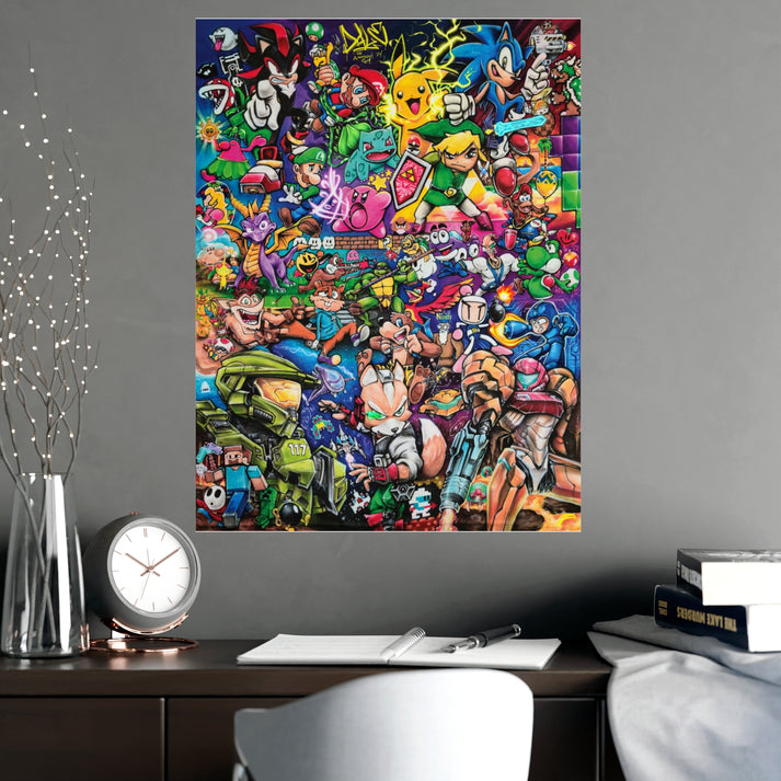 Retro Gaming Legends Matte Poster by Dale.Ink – Airbrush Customs