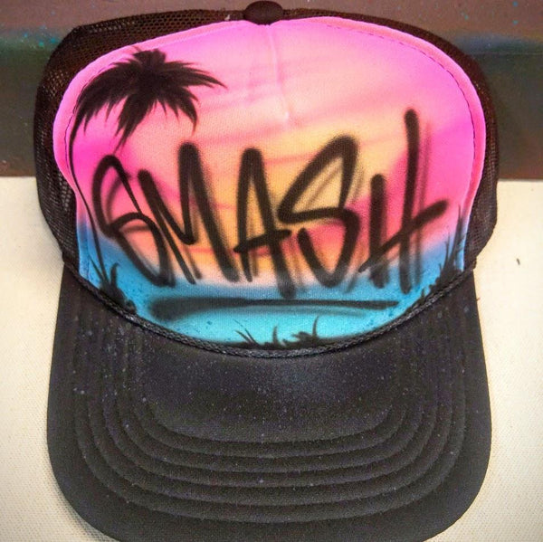 Personalized Beach Sunset Airbrush Hat – Airbrush Customs